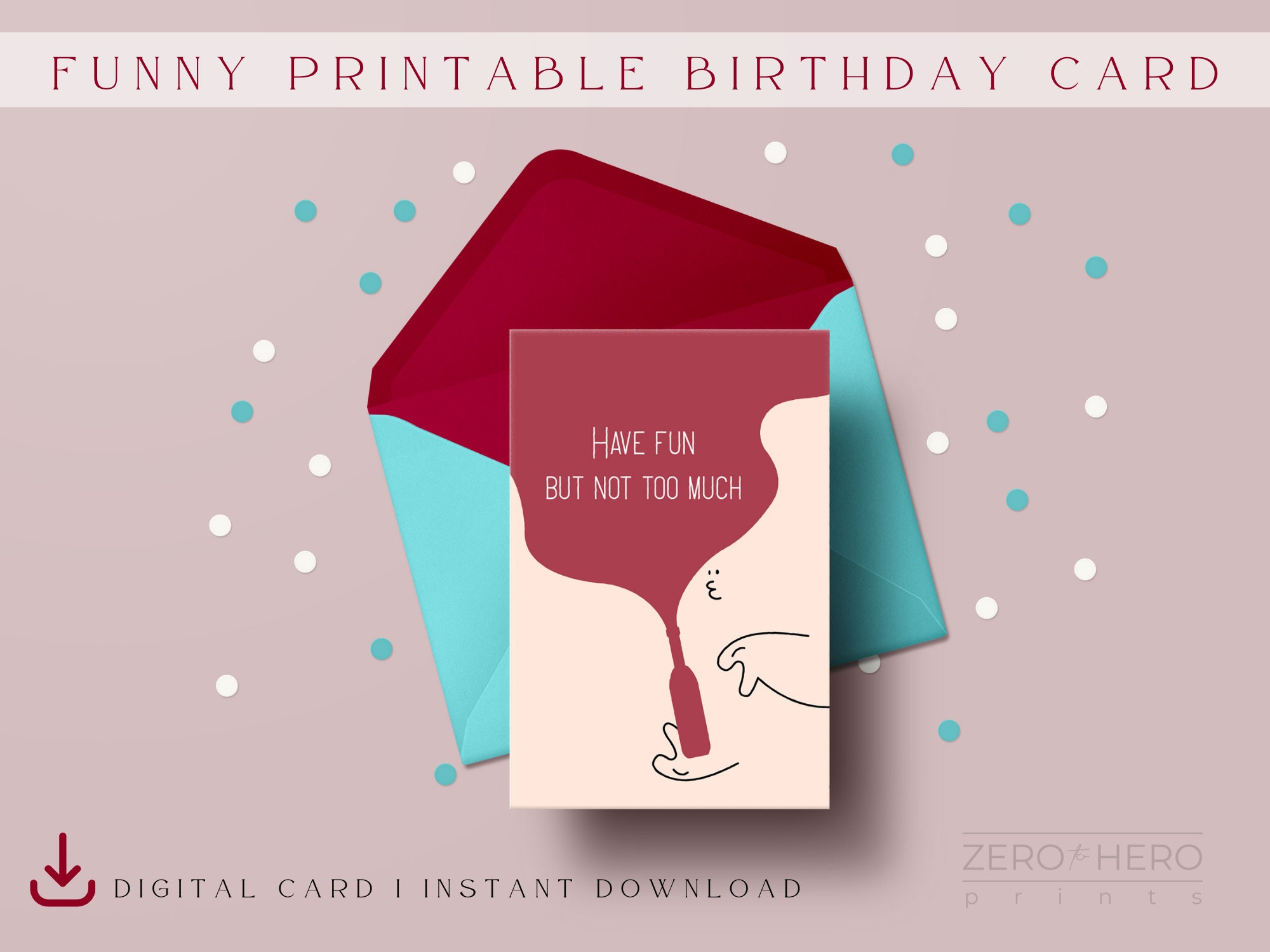 Printable Card Funny Printable Birthday Card Downloadable Birthday Card ...