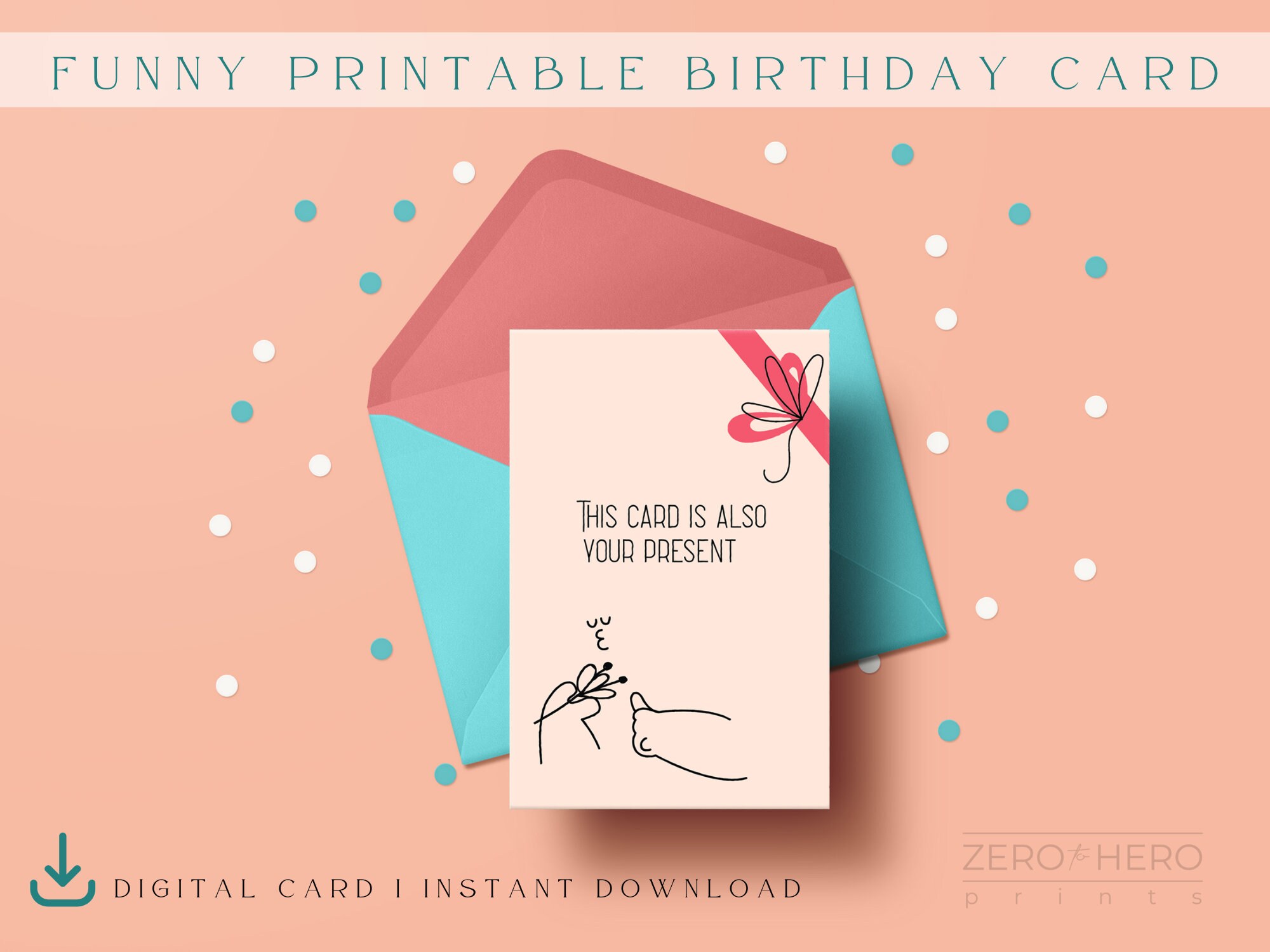 Printable Card Funny Printable Birthday Card Downloadable Birthday Card ...