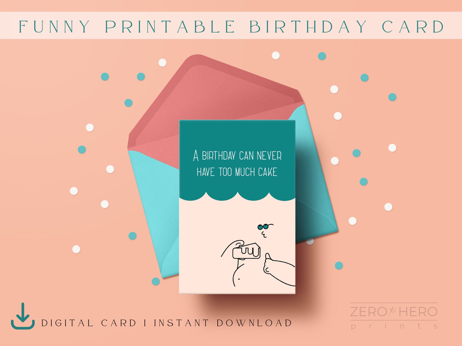 Printable Card Funny Printable Birthday Card Downloadable Birthday Card ...