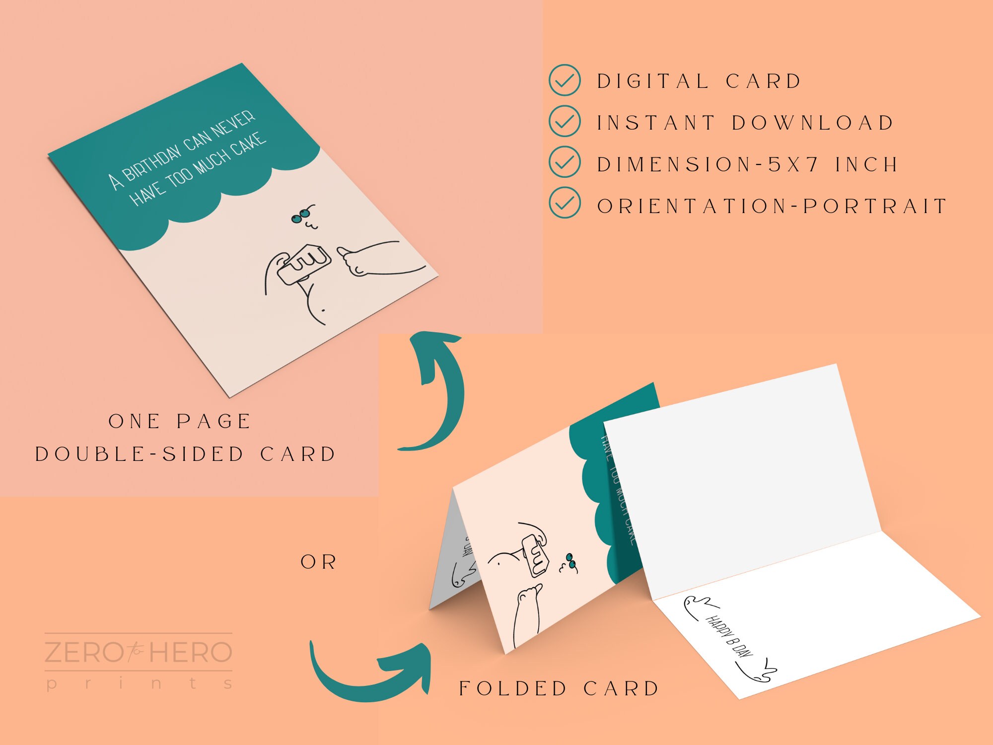 Printable Card Funny Printable Birthday Card Downloadable Birthday Card ...