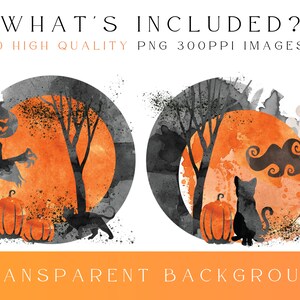 Watercolor Halloween Clipart | Watercolor in PNG Format | Instant ...