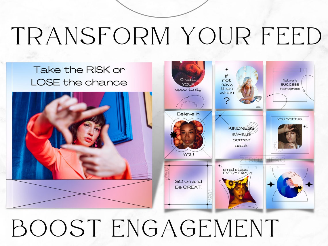 100 Women Empowerment Pack Instagram CANVA Templates Feminism & Girl ...