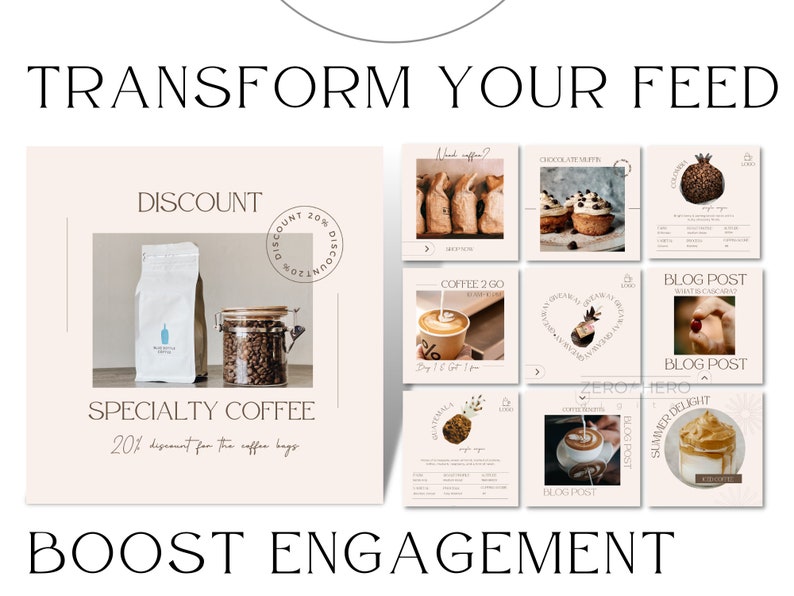 Coffee Shop Instagram Templates. Instagram Posts & Story. - Etsy