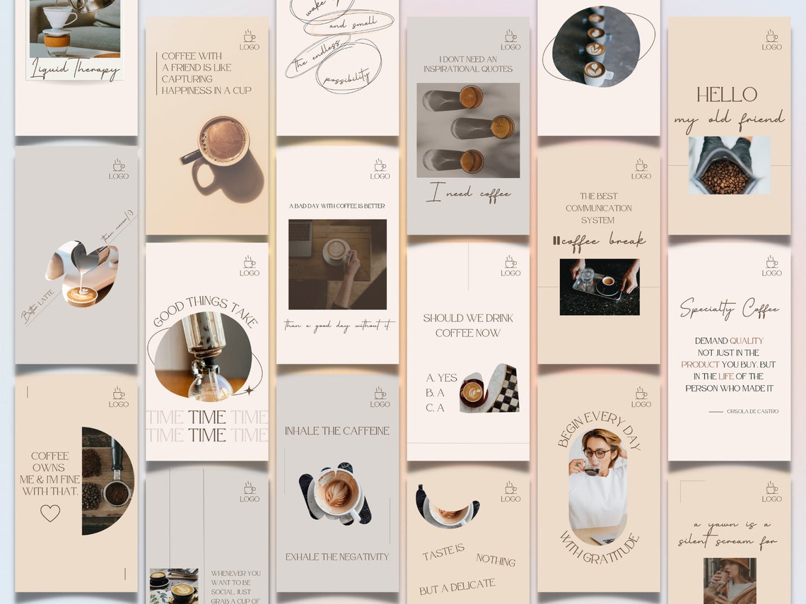 Coffee Shop Instagram Quotes Templates. Social Media Templates. Barista ...