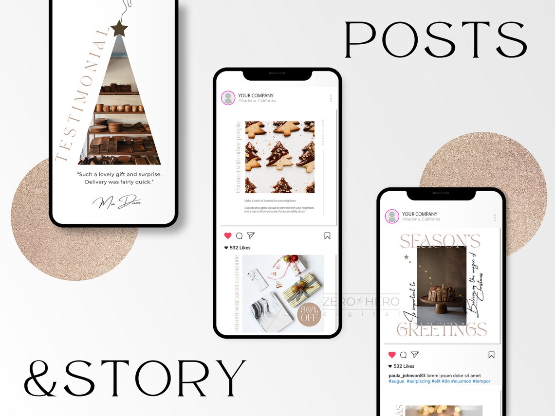 200 Christmas & New Year Eve Social Media Templates Canva Holiday Sale ...