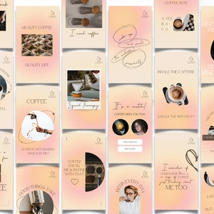 Coffee Shop Instagram Quotes Templates. Social Media Gradient Templates ...