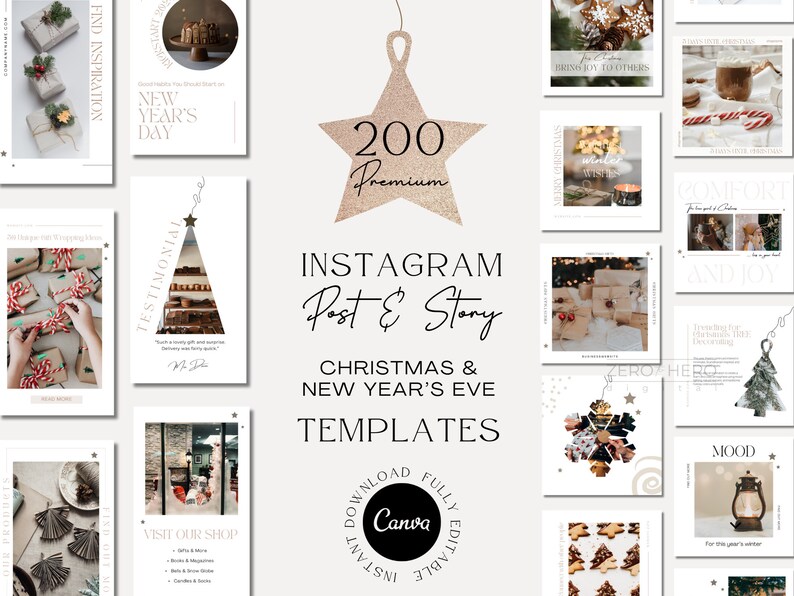 200 Christmas & New Year Eve Social Media Templates | Canva Holiday ...
