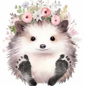 Igel Baby Footprint Kit Kinderzimmer Deko | Niedliche Baby Fußabdruck ...