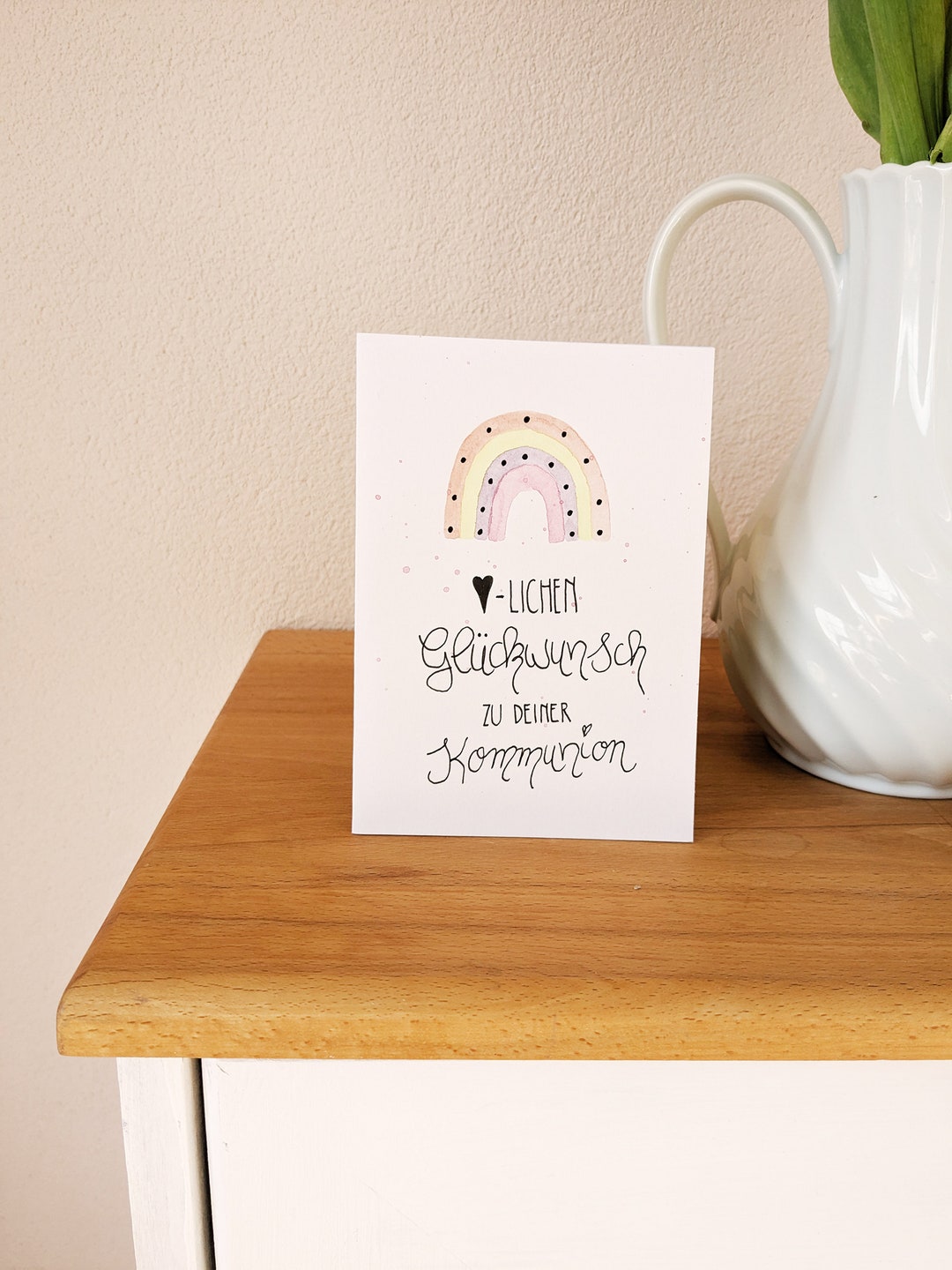 Communion Card Watercolor Card Folding Card Postcard Rainbow Communion ...