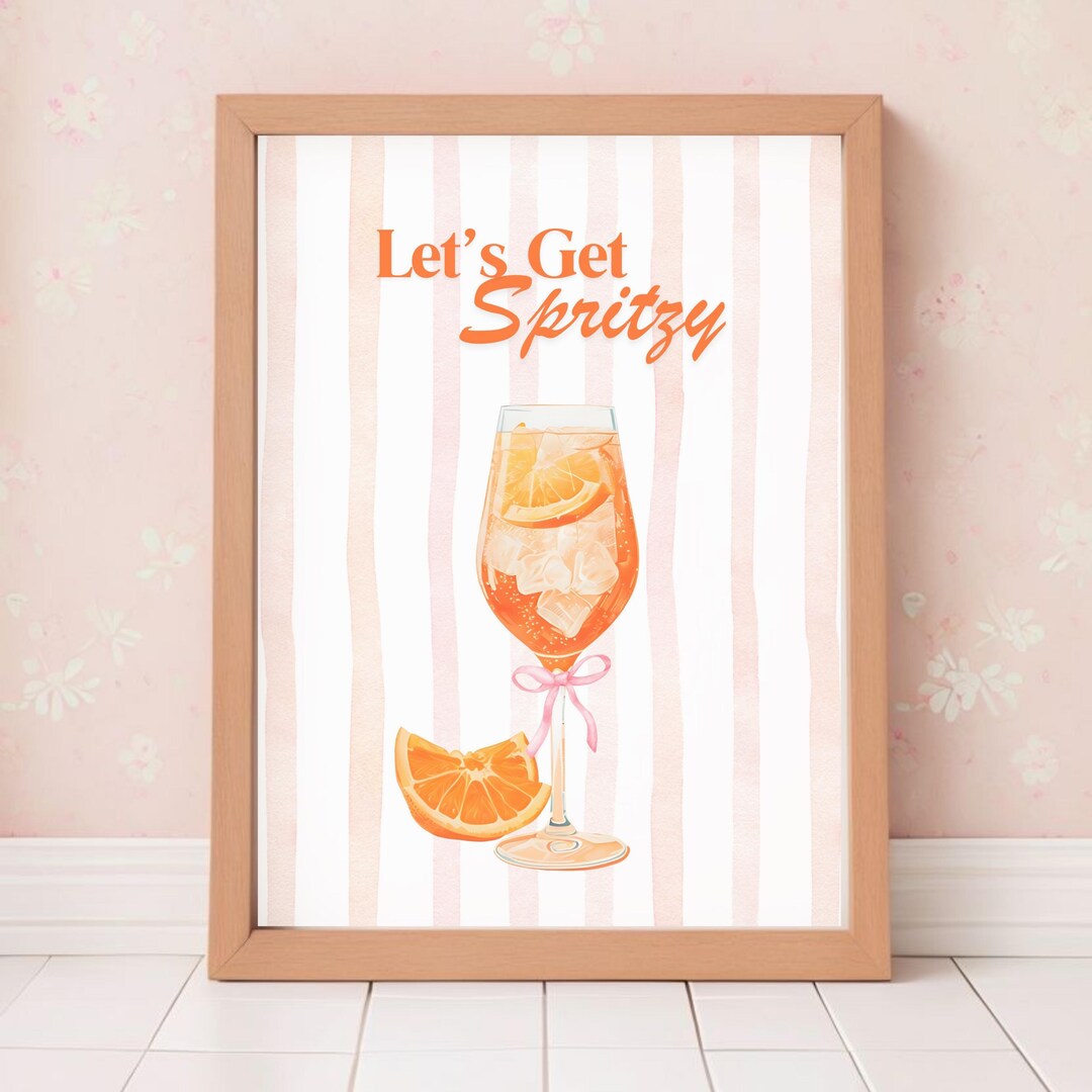 Aperol Spritz Print, Aperol Spritz Bar Sign, Alcohol Poster, Preppy ...