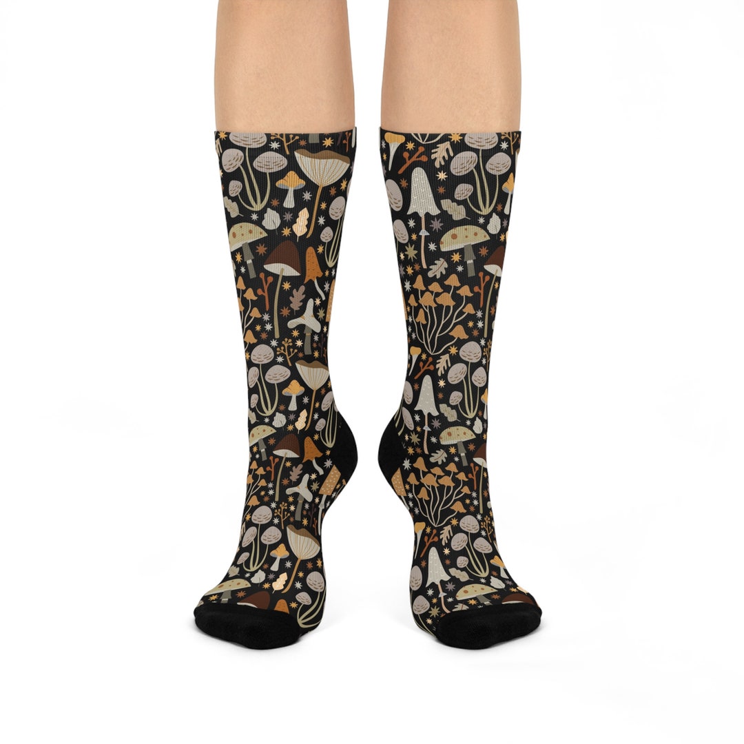 Cozy Mushroom Socks Nature-inspired Footwear - Etsy