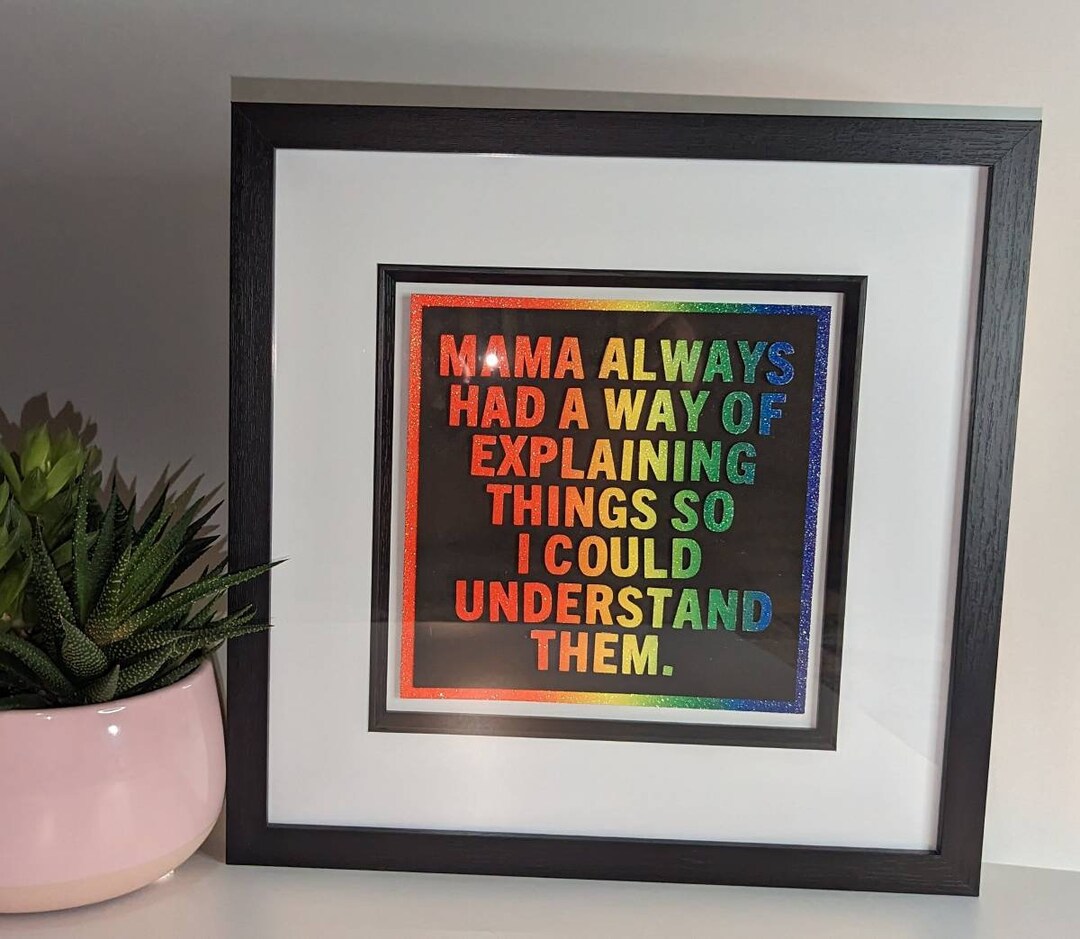 Famous Forrest Gump Quote Picture Frame Rainbow Text mama Always Had a ...