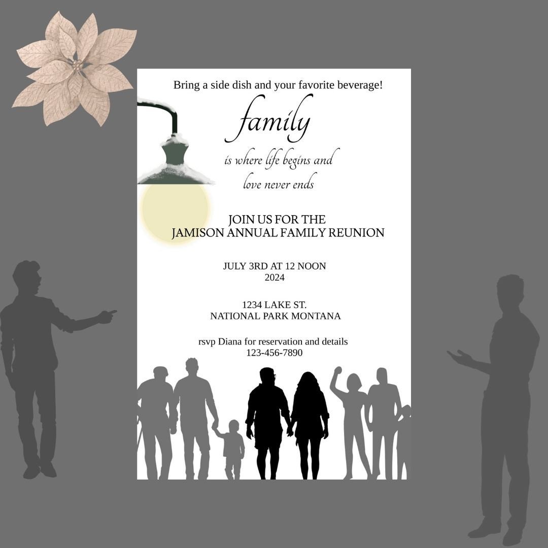 Family Reunion Digital Invitation Instant Download and Share - Etsy