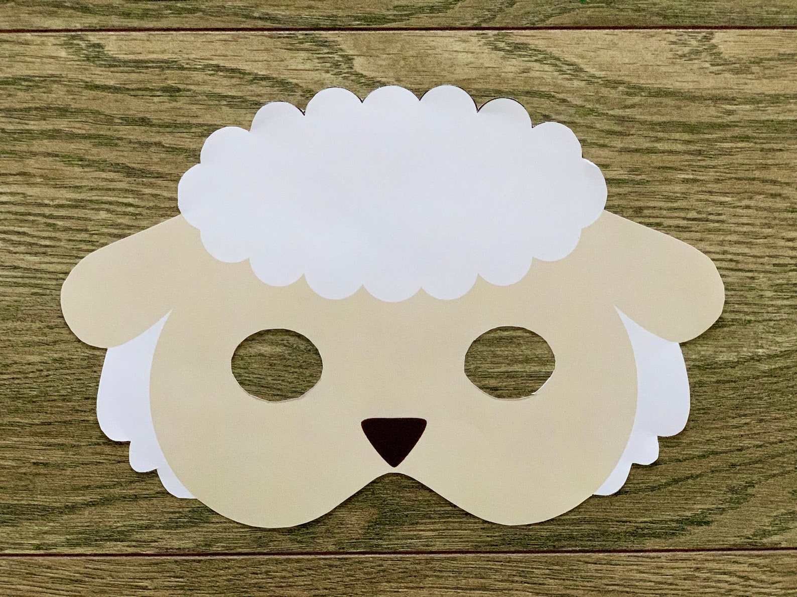 Sheep Paper Mask Kids Costume, Farm Animal, Sheep Party Mask, Sheep ...