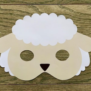 Sheep Paper Mask Kids Costume, Farm Animal, Sheep Party Mask, Sheep ...