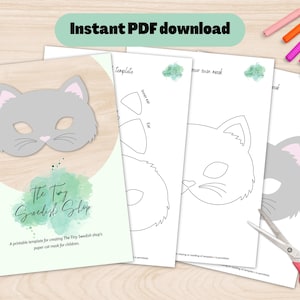 Cat Paper Mask Kids Costume, Farm Animal, Cat Party Mask, Cat ...