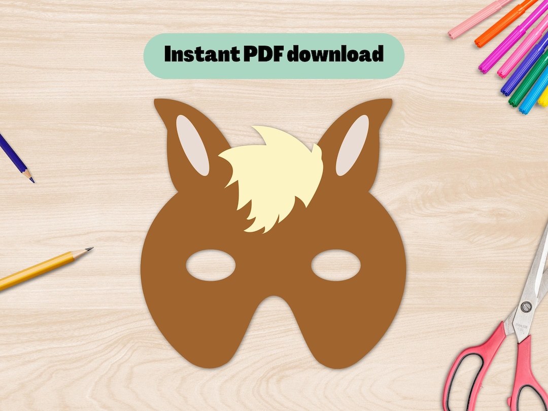 Horse Paper Mask Kids Costume, Farm Animal, Horse Party Mask, Horse ...