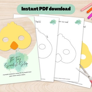 Chicken Paper Mask Kids Costume, Farm Animal, Chicken Party Mask ...