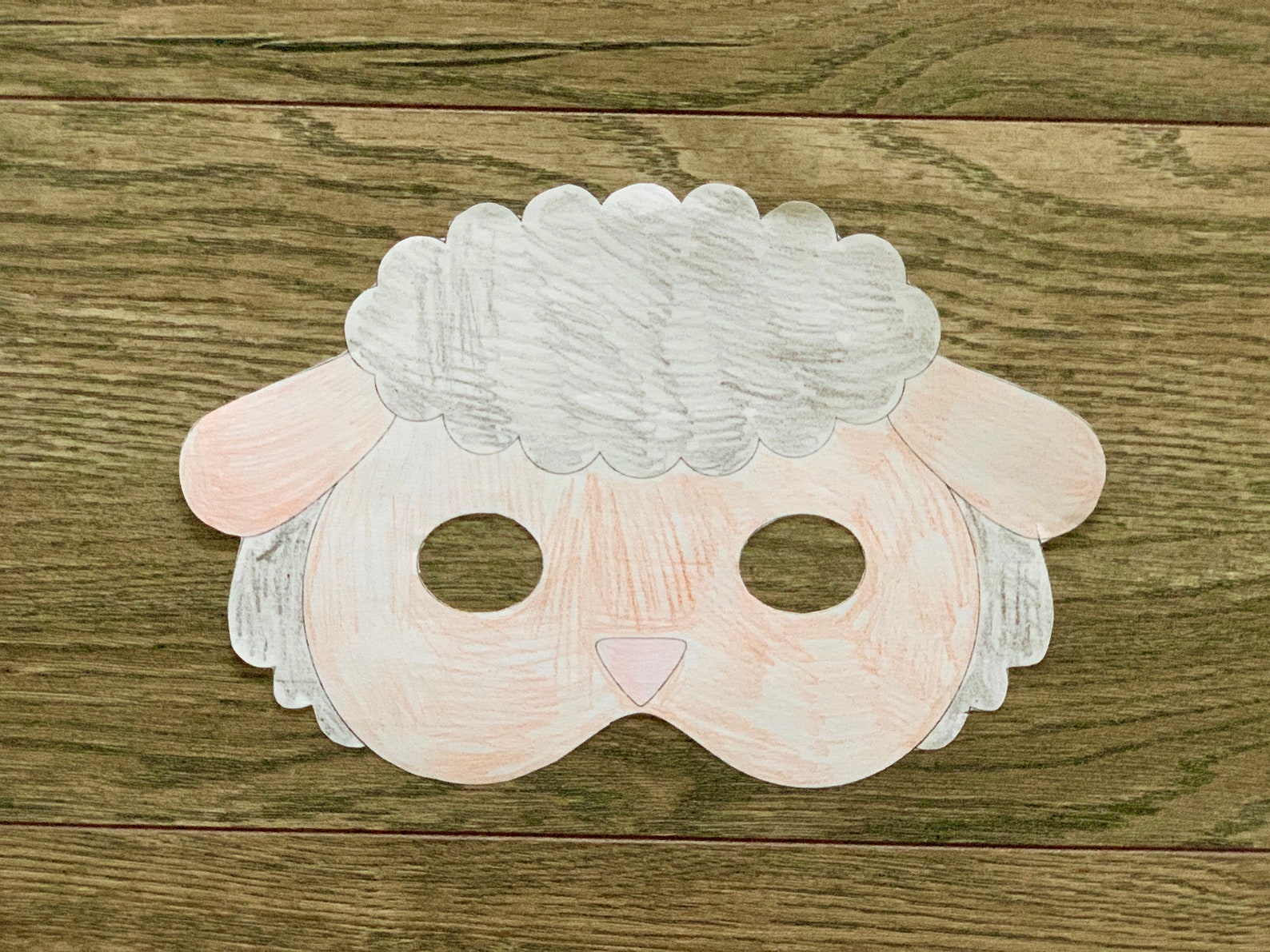 Sheep Paper Mask Kids Costume, Farm Animal, Sheep Party Mask, Sheep ...