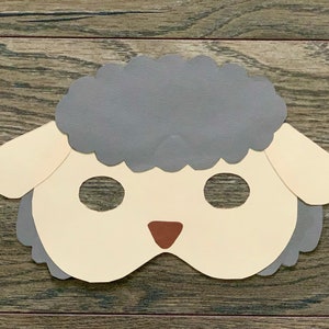 Sheep Paper Mask Kids Costume, Farm Animal, Sheep Party Mask, Sheep ...