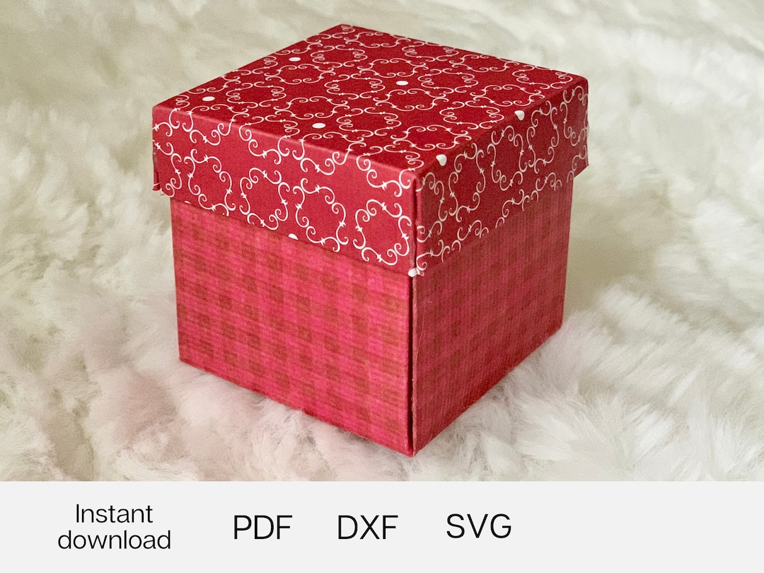 Square Gift Box Template - Instant Download Template - PDF, DXF, SVG - Etsy
