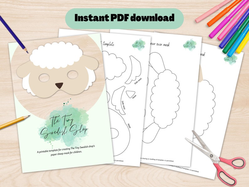 Farm Animals Mask Kids Costume, Sheep Party Mask, Cow Masquerade Mask ...