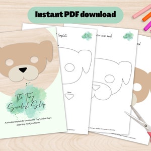 Dog Paper Mask Kids Costume, Farm Animal, Dog Party Mask, Dog ...