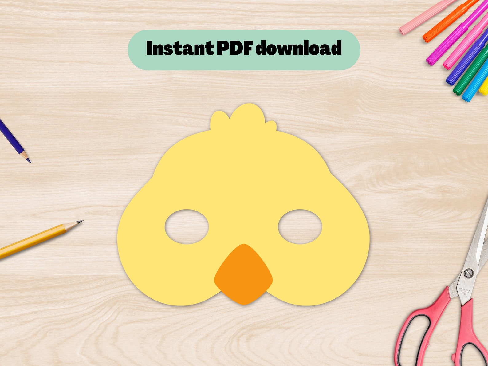 Chicken Paper Mask Kids Costume, Farm Animal, Chicken Party Mask ...