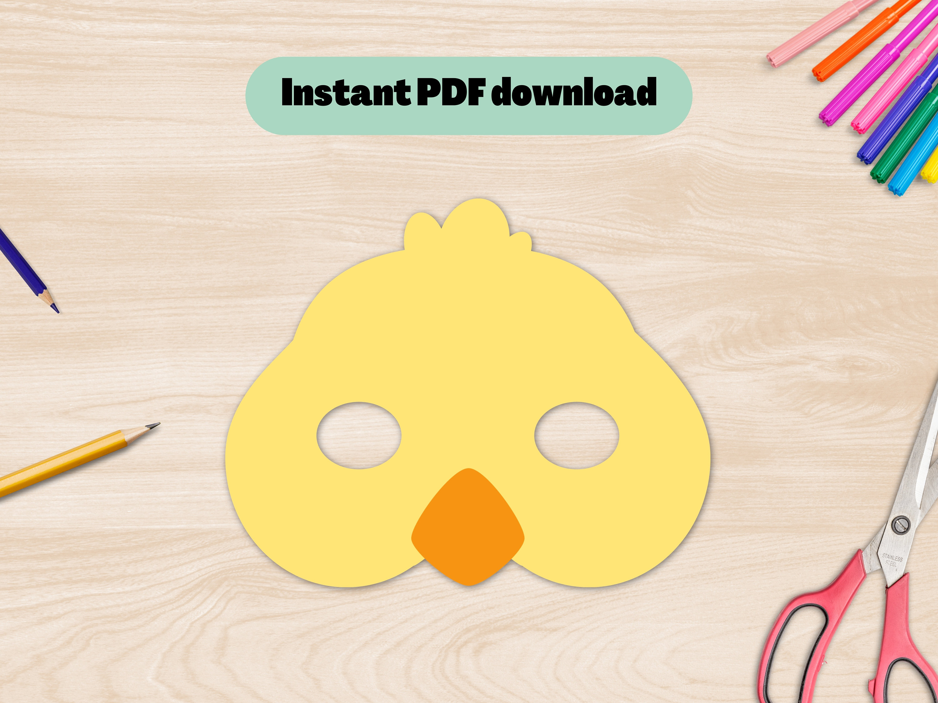 Chicken Paper Mask Kids Costume, Farm Animal, Chicken Party Mask ...