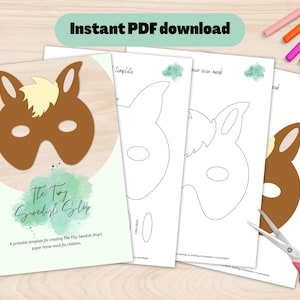 Horse Paper Mask Kids Costume, Farm Animal, Horse Party Mask, Horse ...