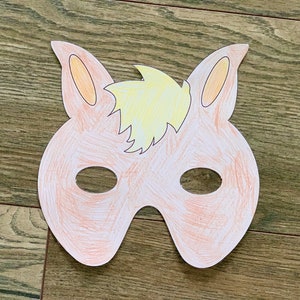 Horse Paper Mask Kids Costume, Farm Animal, Horse Party Mask, Horse ...