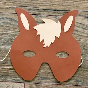 Horse Paper Mask Kids Costume, Farm Animal, Horse Party Mask, Horse ...