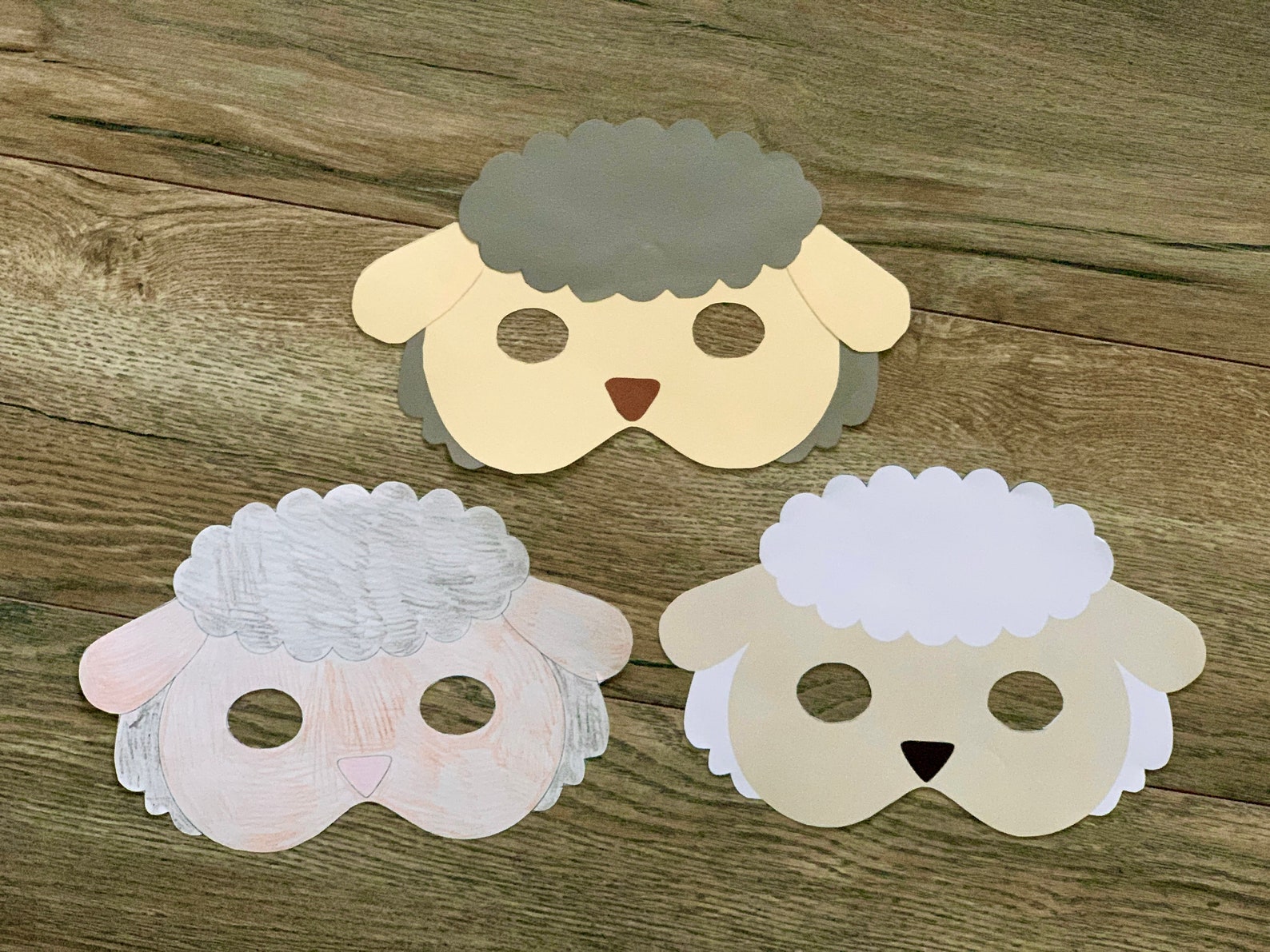 Sheep Paper Mask Kids Costume, Farm Animal, Sheep Party Mask, Sheep ...