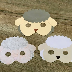 Sheep Paper Mask Kids Costume, Farm Animal, Sheep Party Mask, Sheep ...