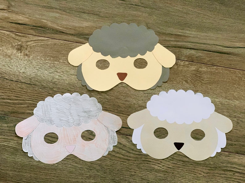 Sheep Paper Mask Kids Costume, Farm Animal, Sheep Party Mask, Sheep ...