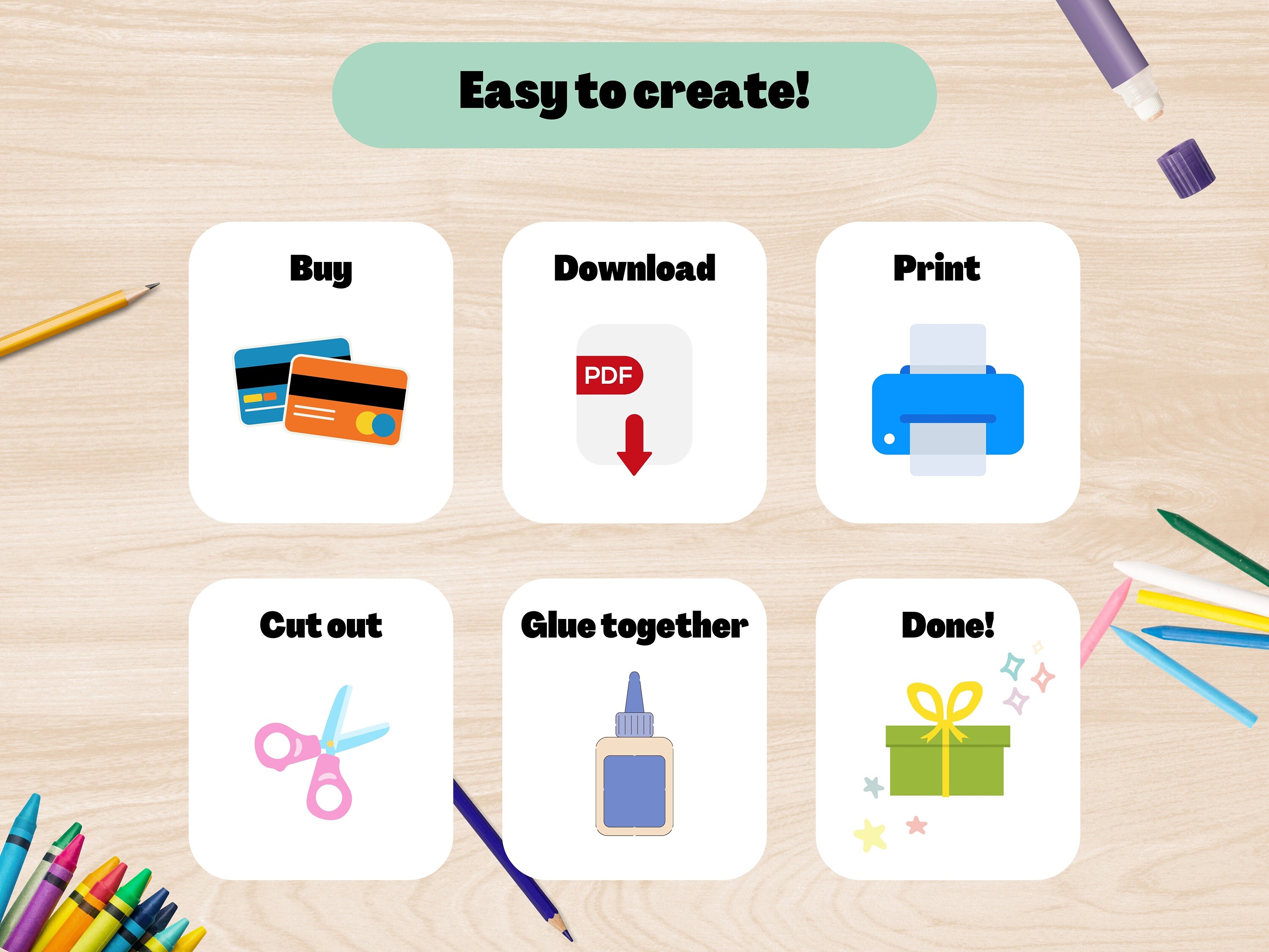 Small Paper Heart Gifbox Template - Instant Download Template - PDF ...