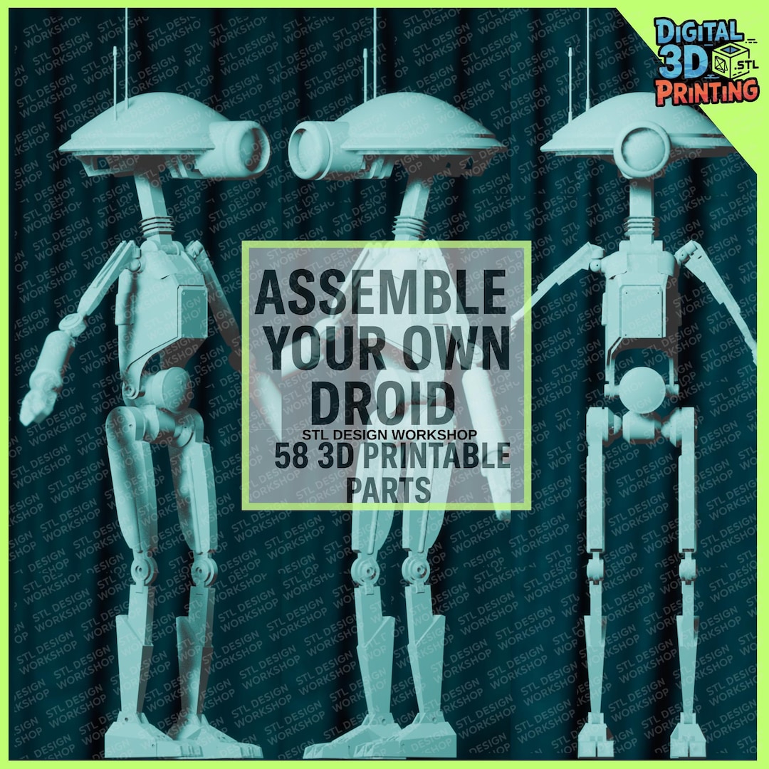 Mechanical Helper Droid STL – 3D Printable Model Kit With Movable Parts ...