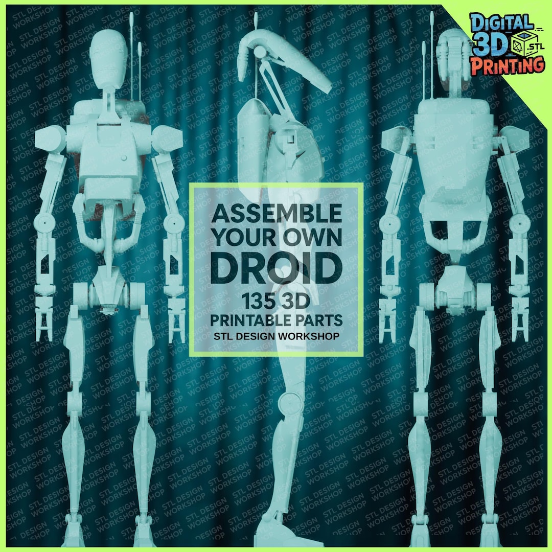 B1-inspired Droid STL Kit – 135-part Printable Model for Large-scale 3D ...