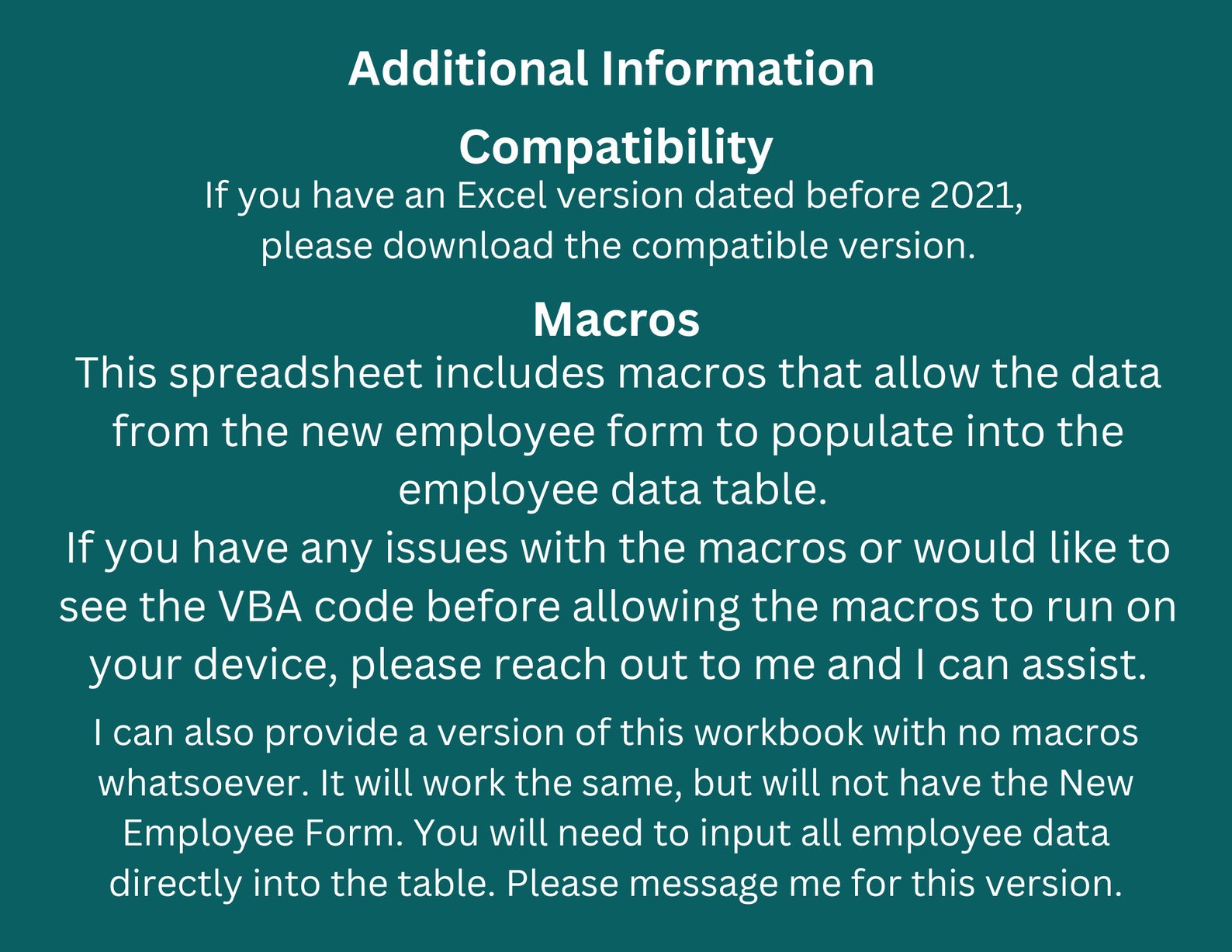 Employee Personnel Files Excel Spreadsheet - Etsy
