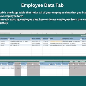 Employee Personnel Files Excel Spreadsheet - Etsy