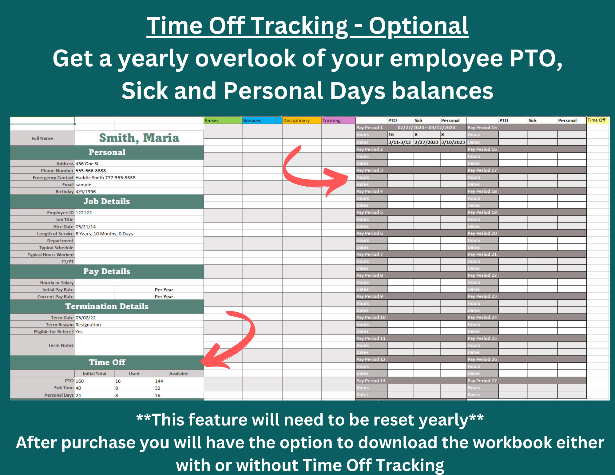 Employee Personnel Files Excel Spreadsheet - Etsy