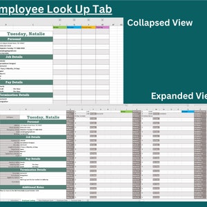 Employee Personnel Files Excel Spreadsheet - Etsy