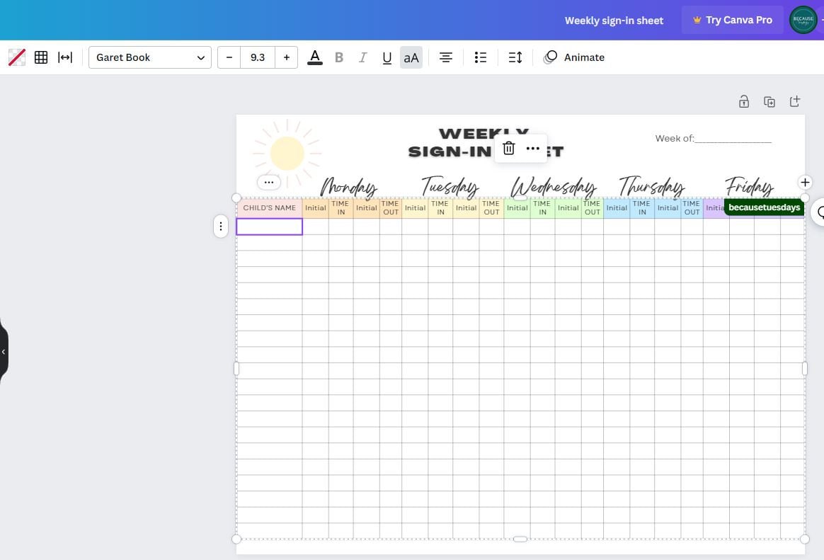 Daily and Weekly Sign in Sheets - Etsy
