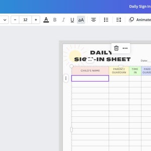 Daily and Weekly Sign in Sheets - Etsy