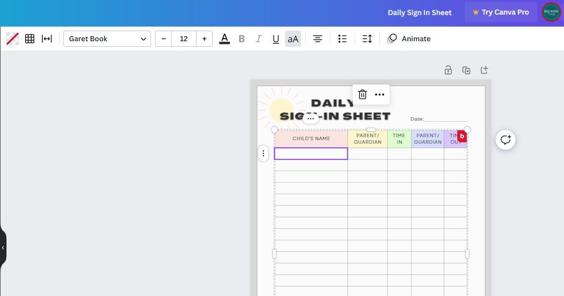 Daily and Weekly Sign in Sheets - Etsy