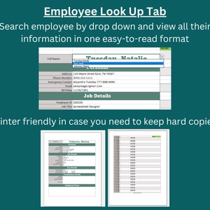 Employee Personnel Files Excel Spreadsheet - Etsy