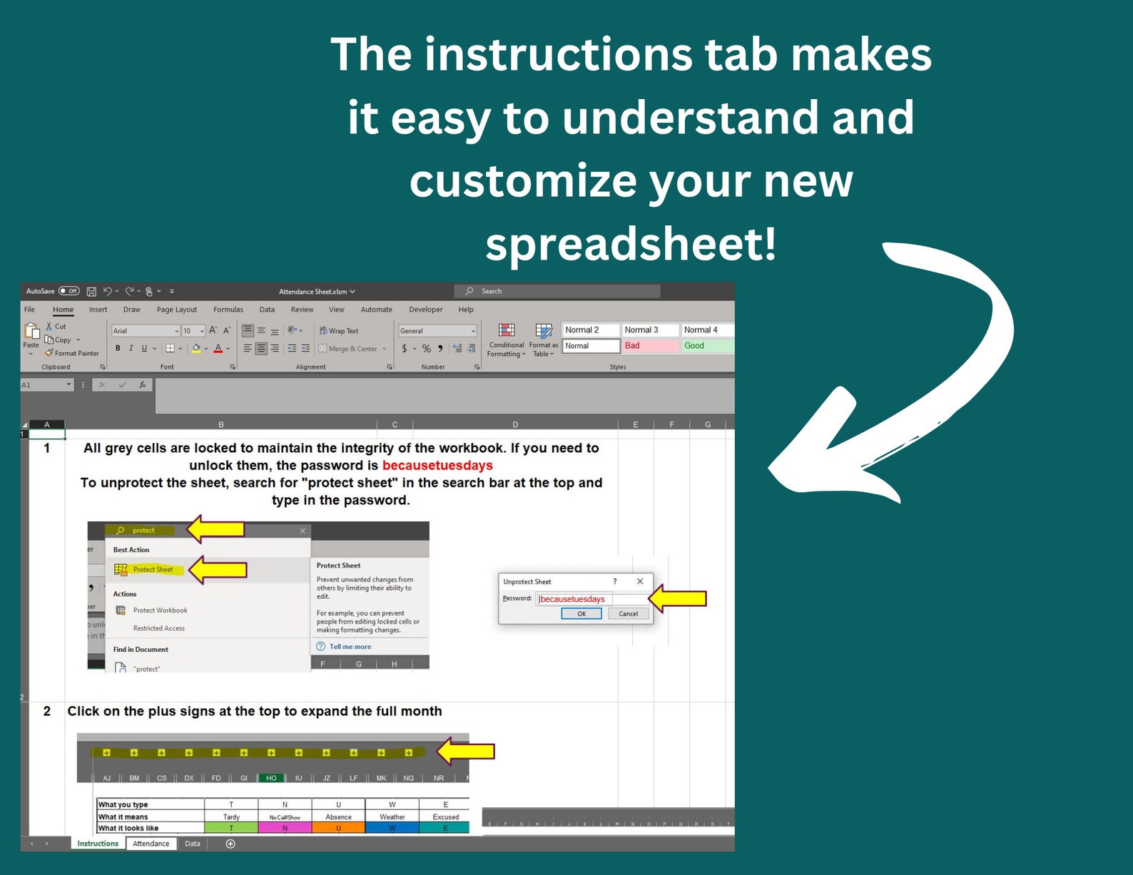 Employee Attendance Tracker - Excel or Google Sheets - Etsy