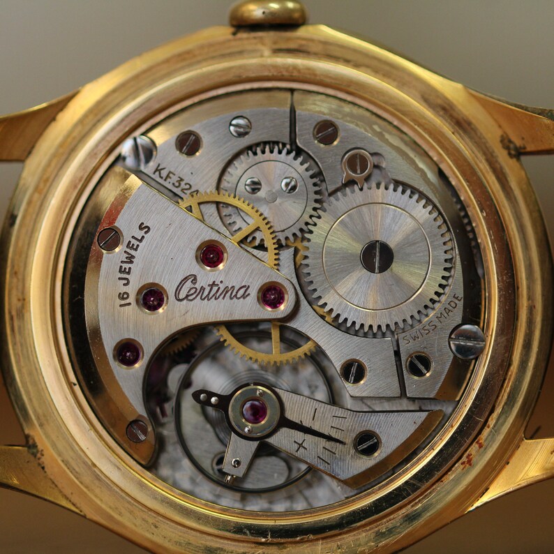 Vintage 1950s Certina Gents Gold Plated Watch Mechanical Dresswatch Swiss Made Cal Certina KF ...