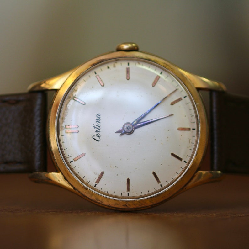 Vintage 1950s Certina Gents Gold Plated Watch Mechanical Dresswatch Swiss Made Cal Certina KF ...