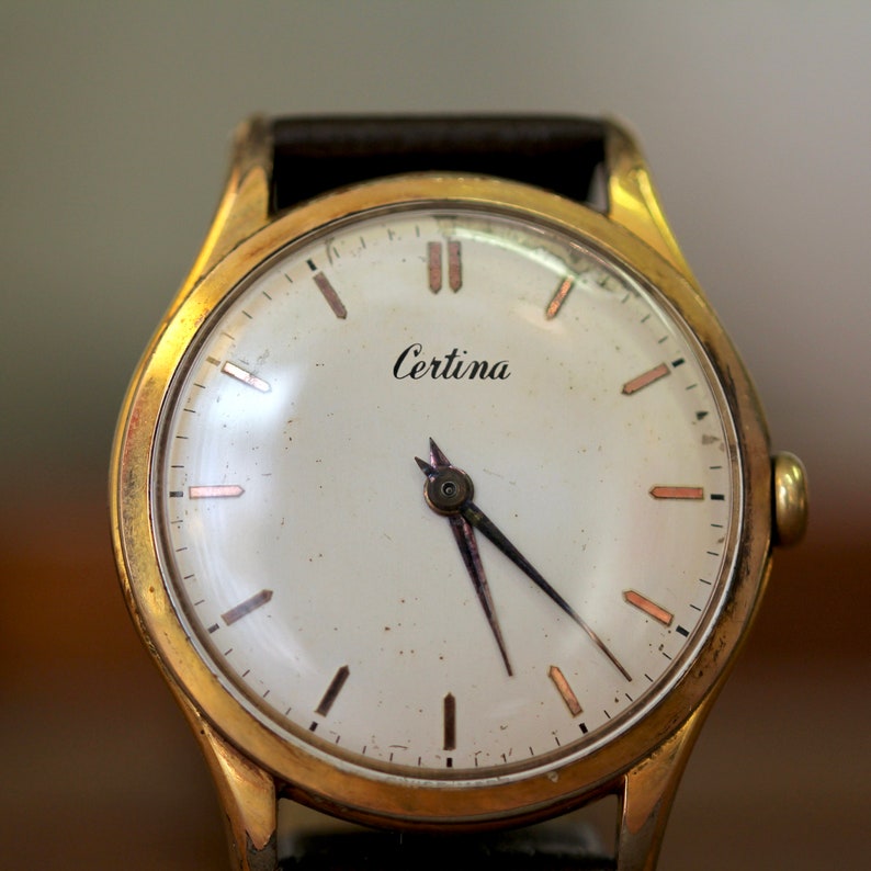 Vintage 1950s Certina Gents Gold Plated Watch Mechanical Dresswatch Swiss Made Cal Certina KF ...